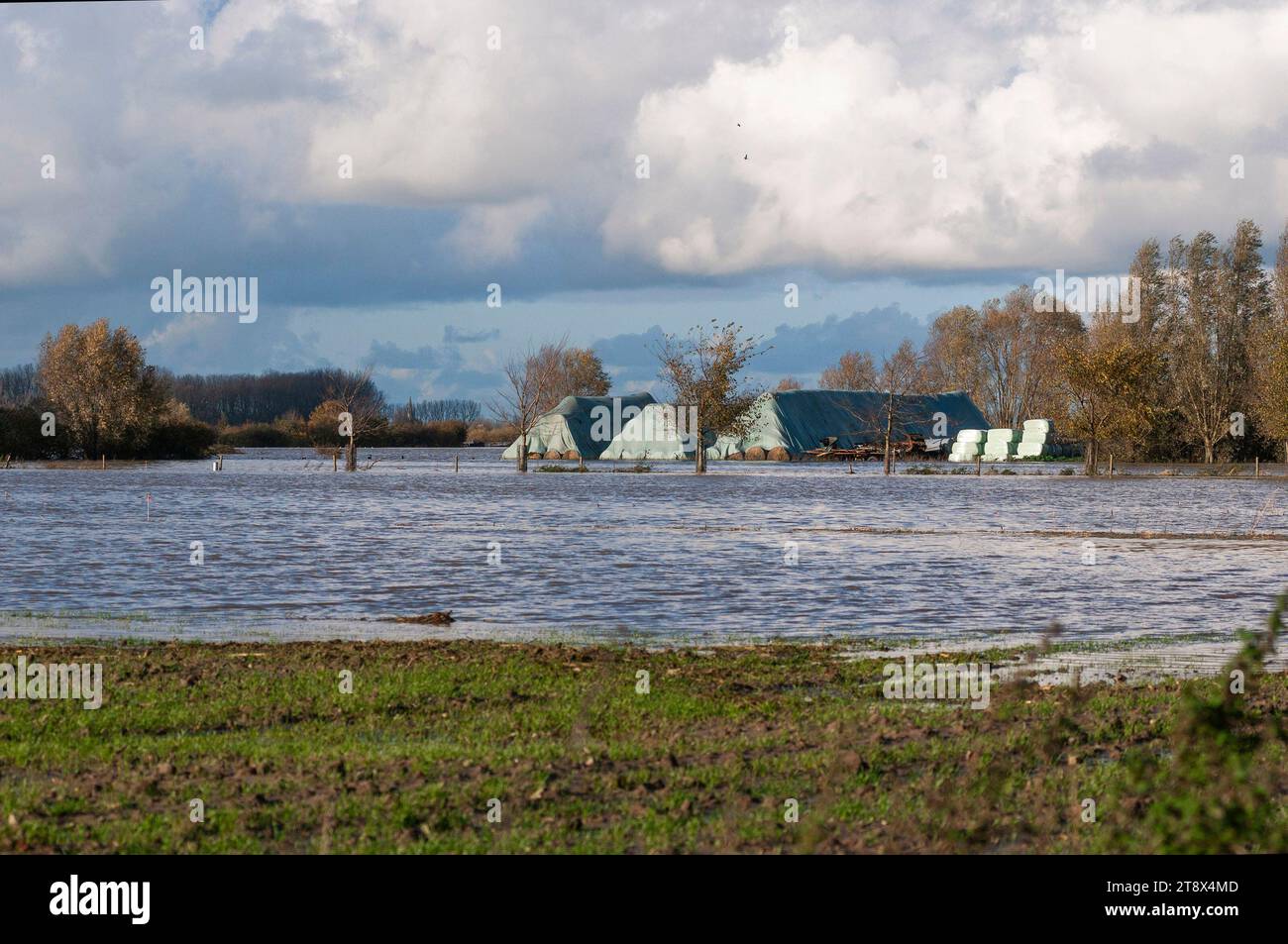 Fields immersed in Flood water, as rain breaks water level record in ...
