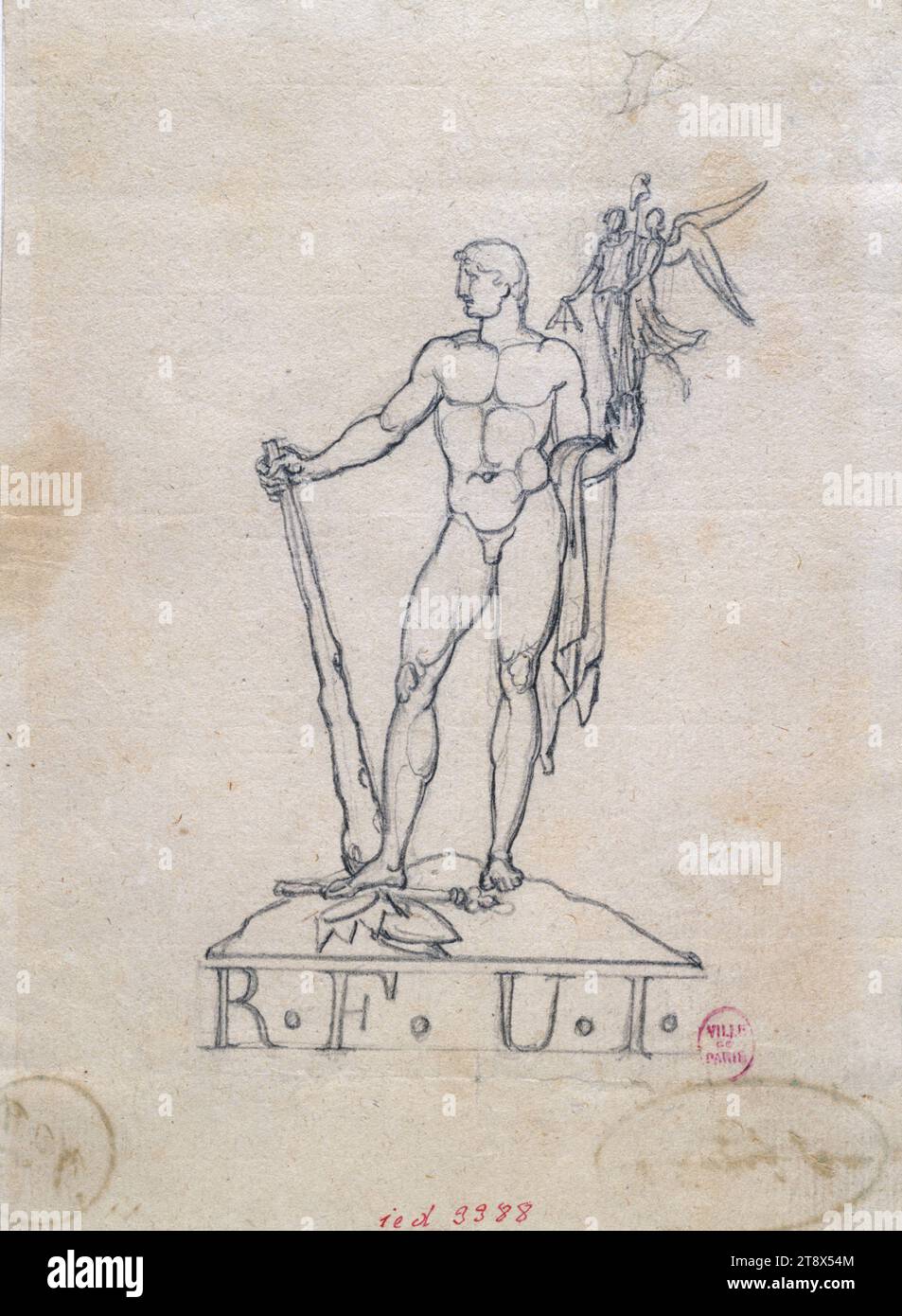 Study for a Watermark Drawing: People Trampling the Insignia of Royalty ...
