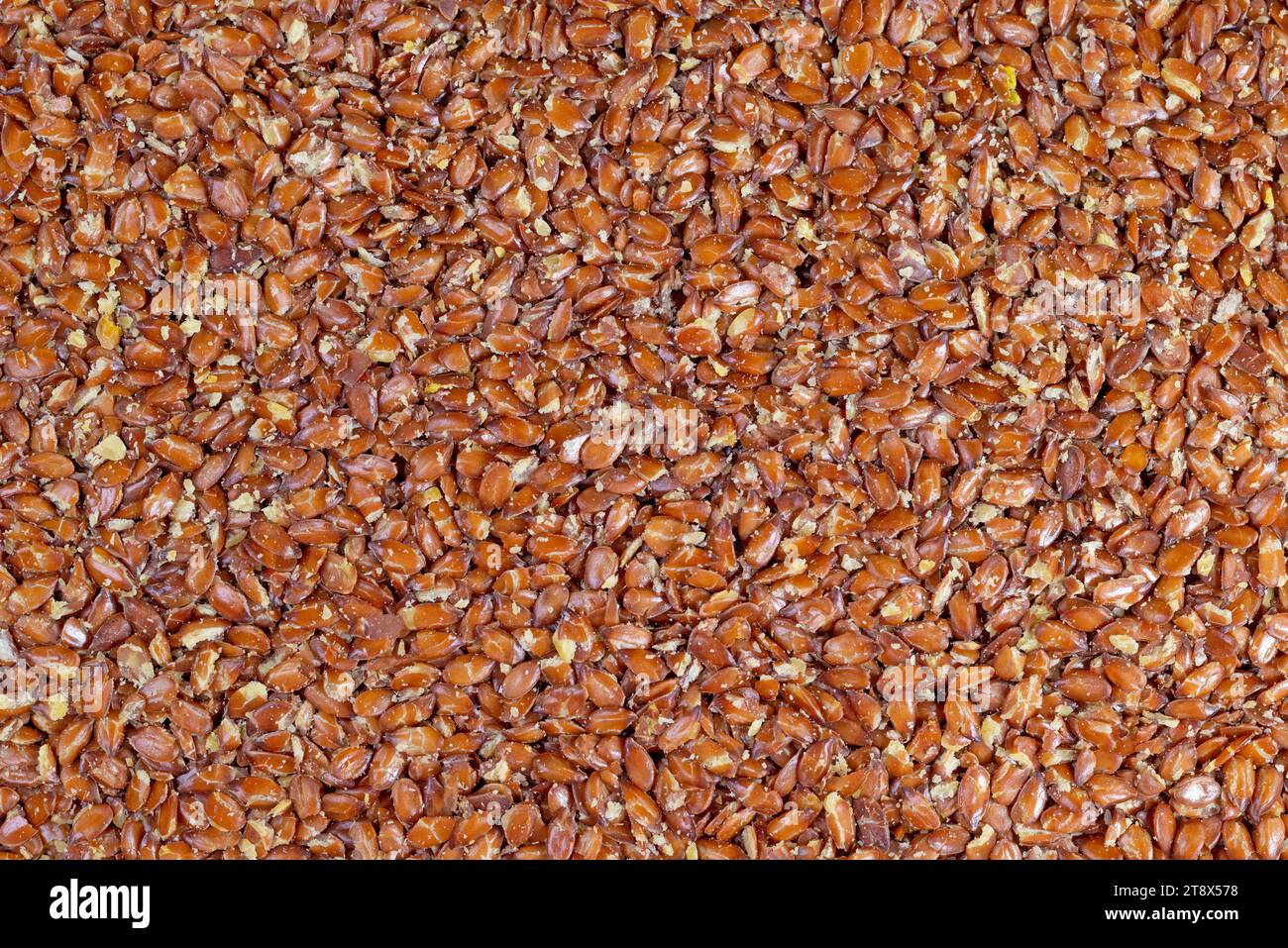 Crushed linseed in a close-up Stock Photo - Alamy