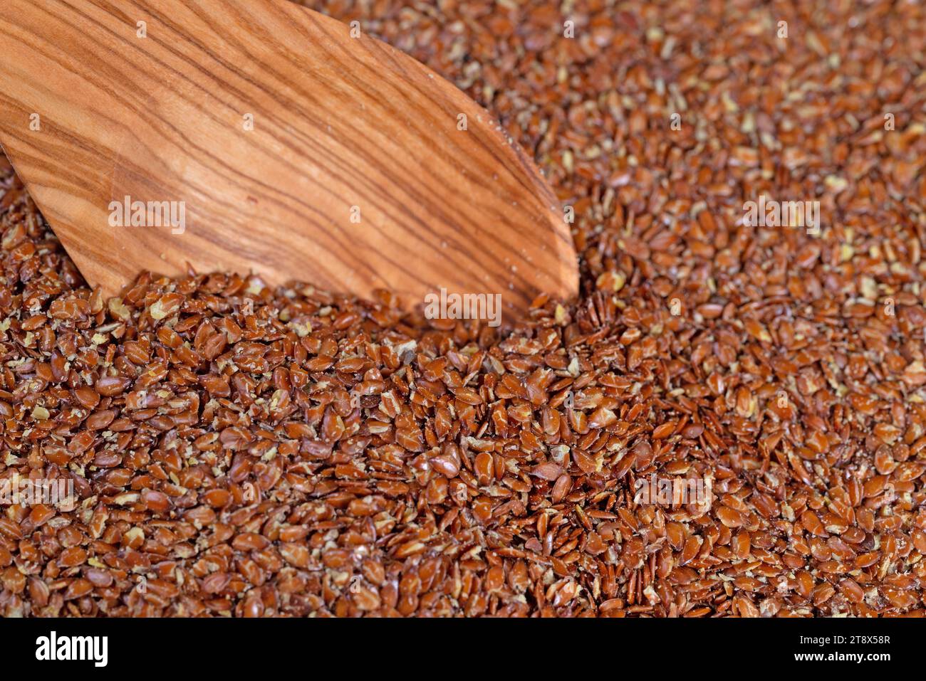 Crushed linseed in a close-up Stock Photo - Alamy