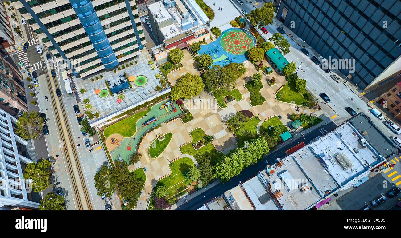 St Marys Square inner city playground kids attraction aerial San ...