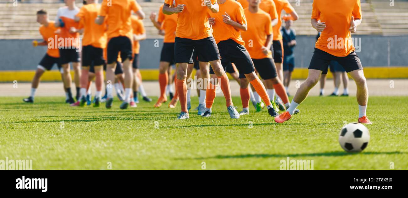 Football Academy For Teens. Youth Football Player in Soccer Ball ...