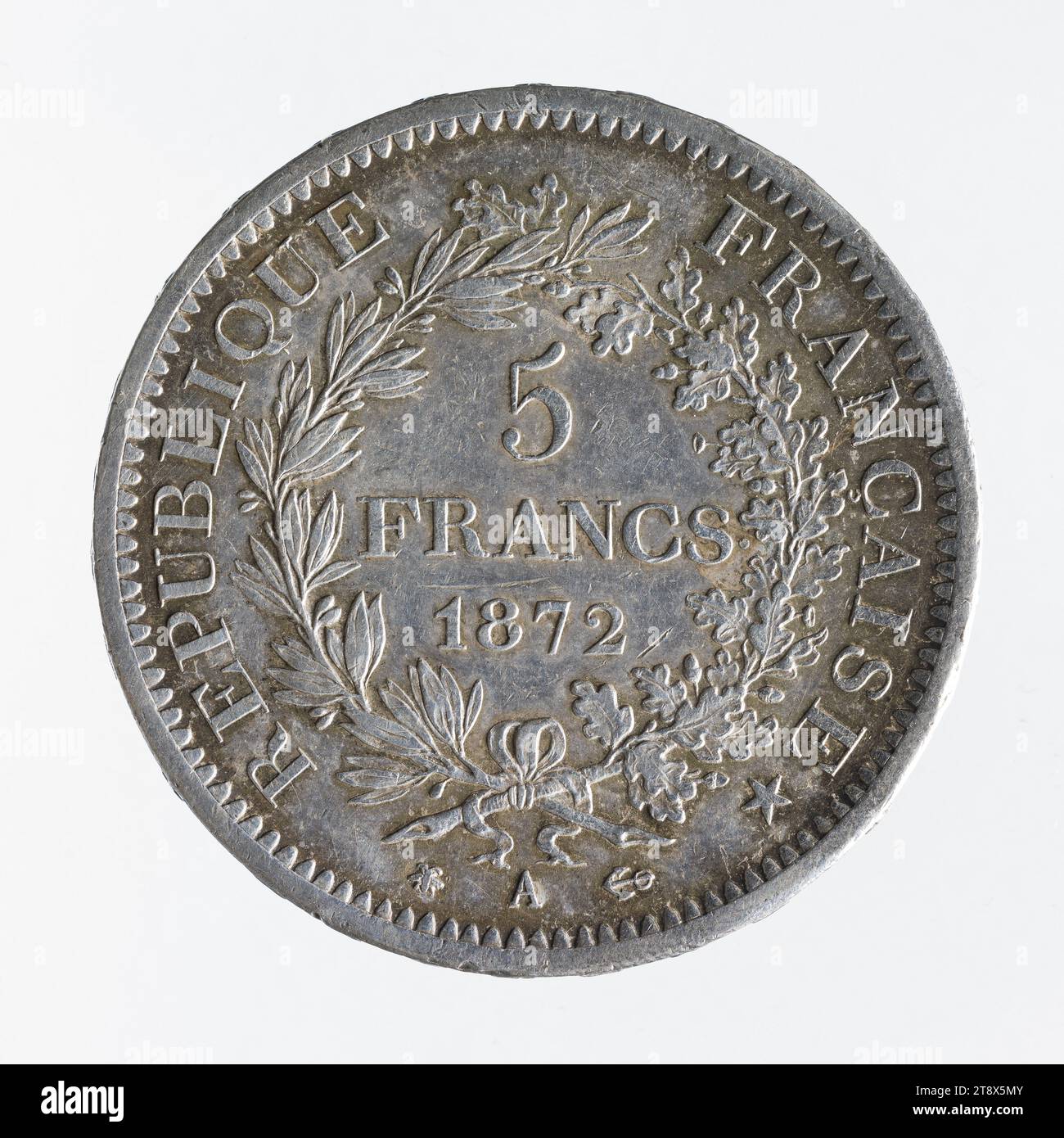 5-franc silver coin of the Third Republic, 1872, Dupré, Augustin or ...