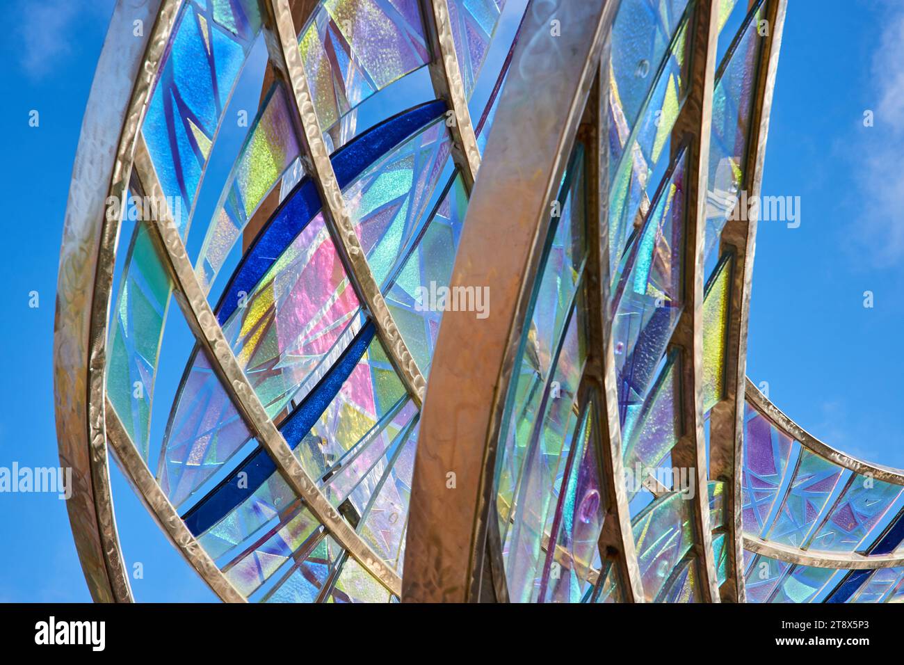 Pretty prism in stained glass, abstract sculpture at Minnetrista Museum ...