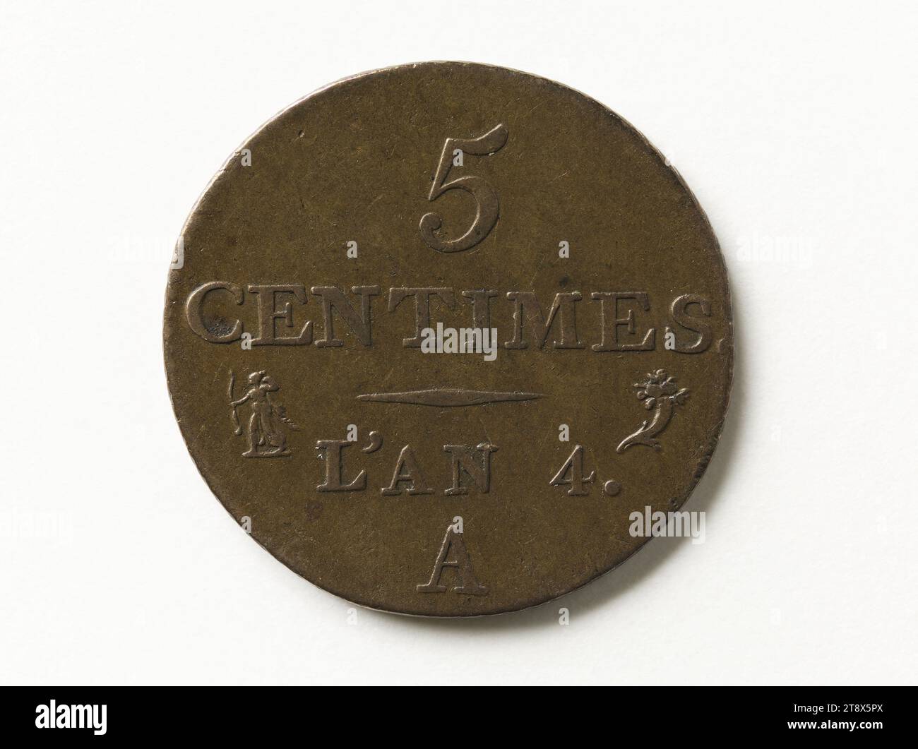 Coin of five centimes, year IV (1796), Dupré, Augustin or Auguste ...