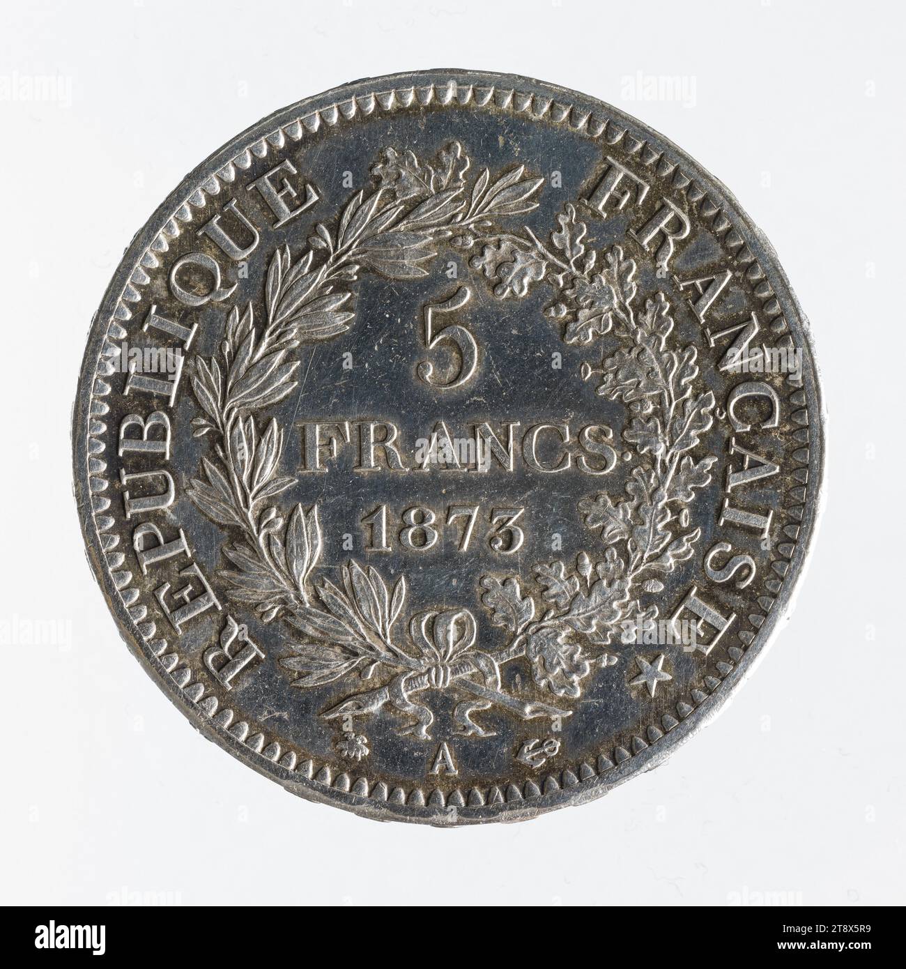 5-franc silver coin of the Third Republic, 1873, Dupré, Augustin or ...