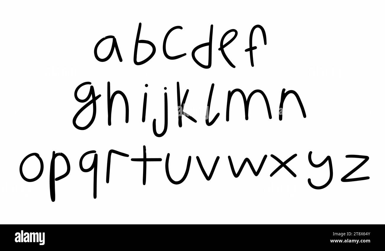 Scribble black english latin abc alphabet font A to Z collection ...