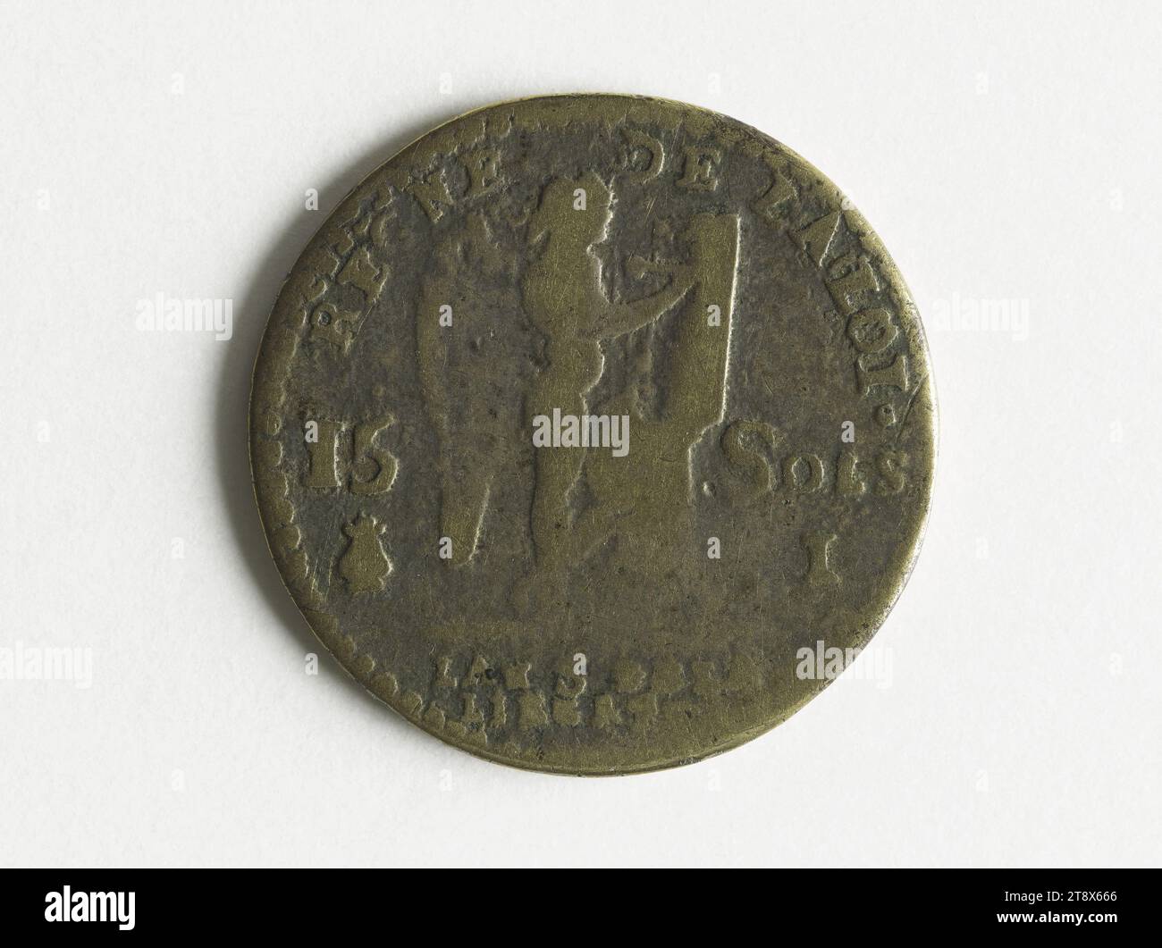 Piece of fifteen constitutional type sols, 1791, Dupré, Augustin or ...