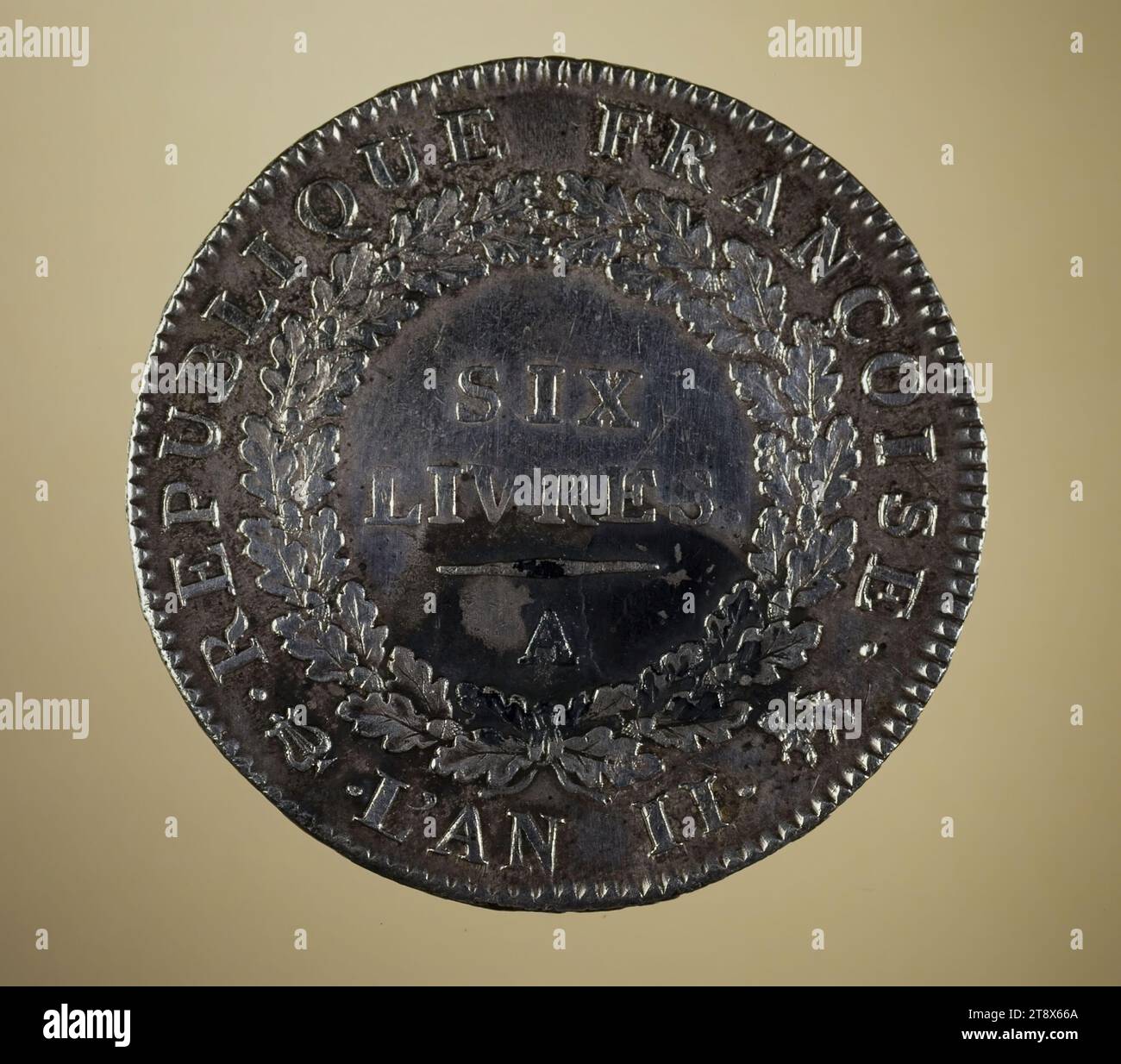 Coin of six pounds to the genius, 1793, Dupré, Augustin or Auguste ...