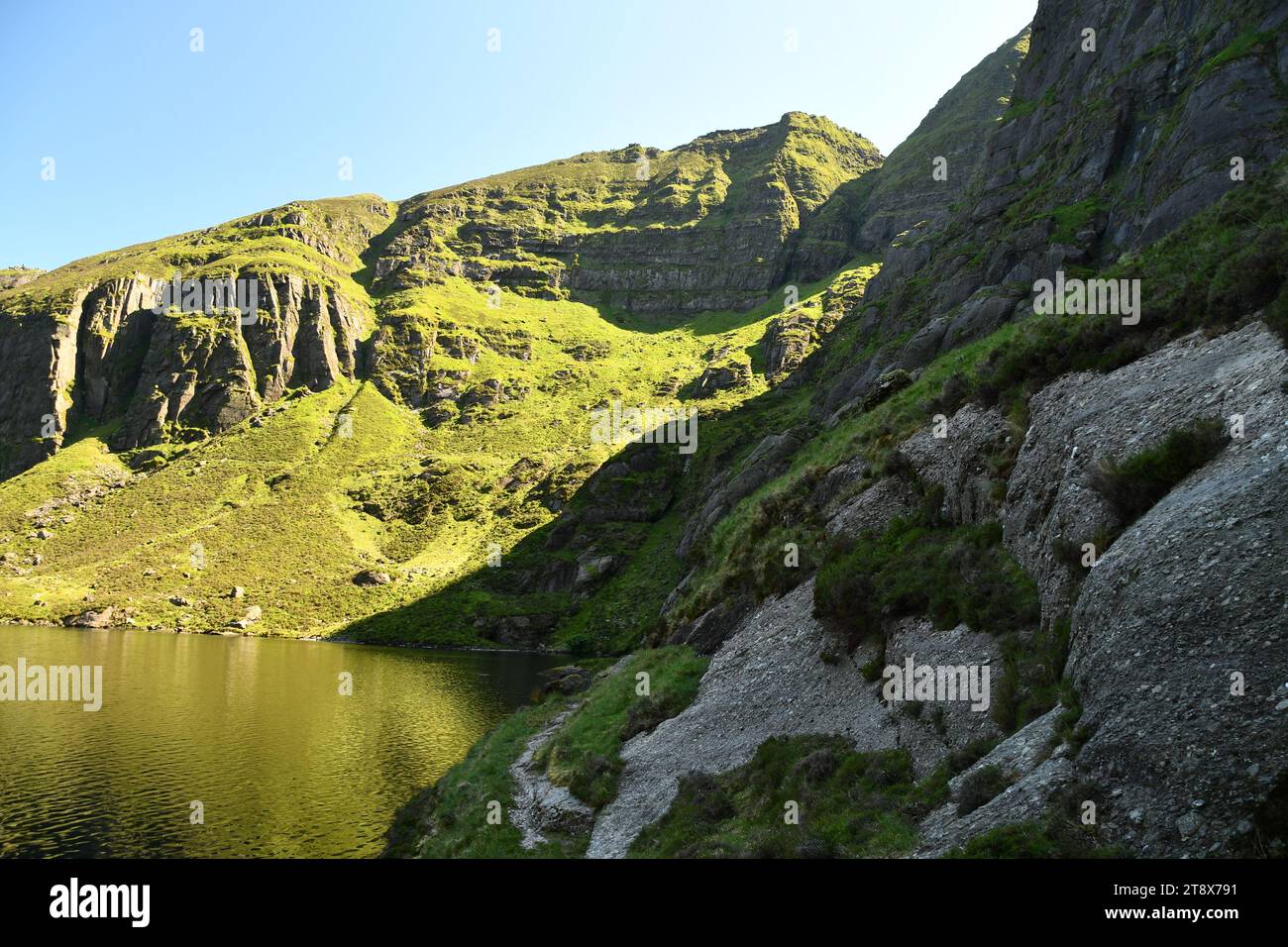 Coumshingaun Corrie Lake and the surrounding of Comeragh Mountains ...