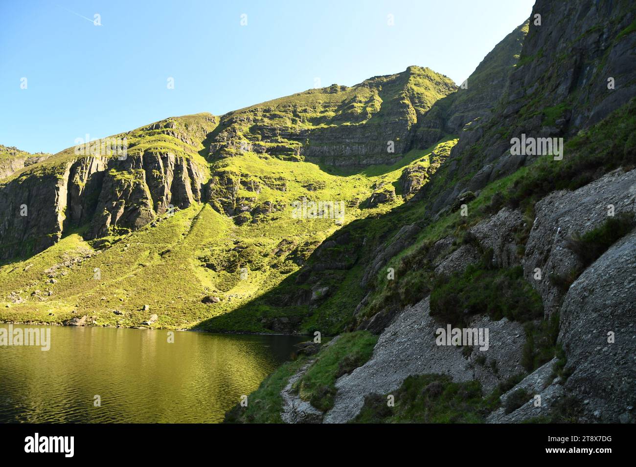 Coumshingaun Corrie Lake and the surrounding of Comeragh Mountains Stock Photo - Alamy