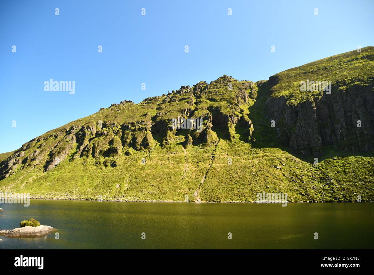Coumshingaun Corrie Lake and the surrounding of Comeragh Mountains ...