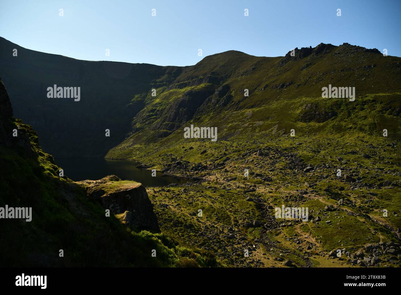 Coumshingaun Corrie Lake and the surrounding of Comeragh Mountains ...