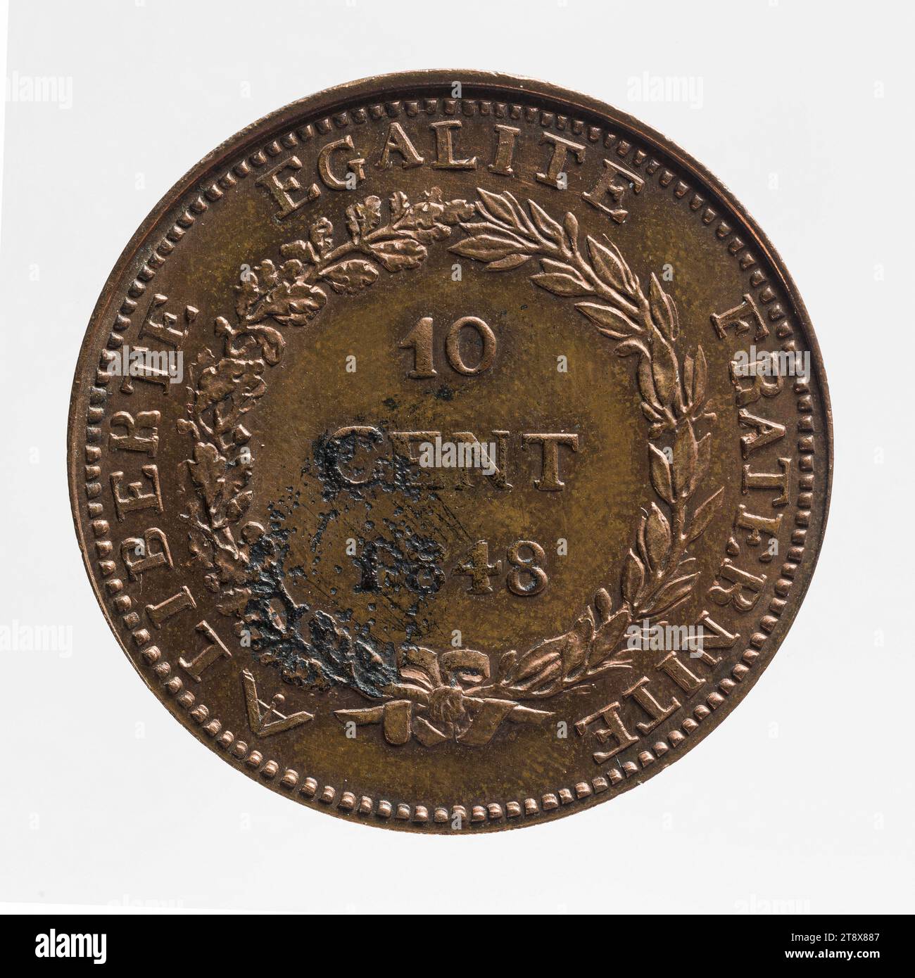 Essay for the 10 centimes franc coin of the Second Republic, 1848 ...