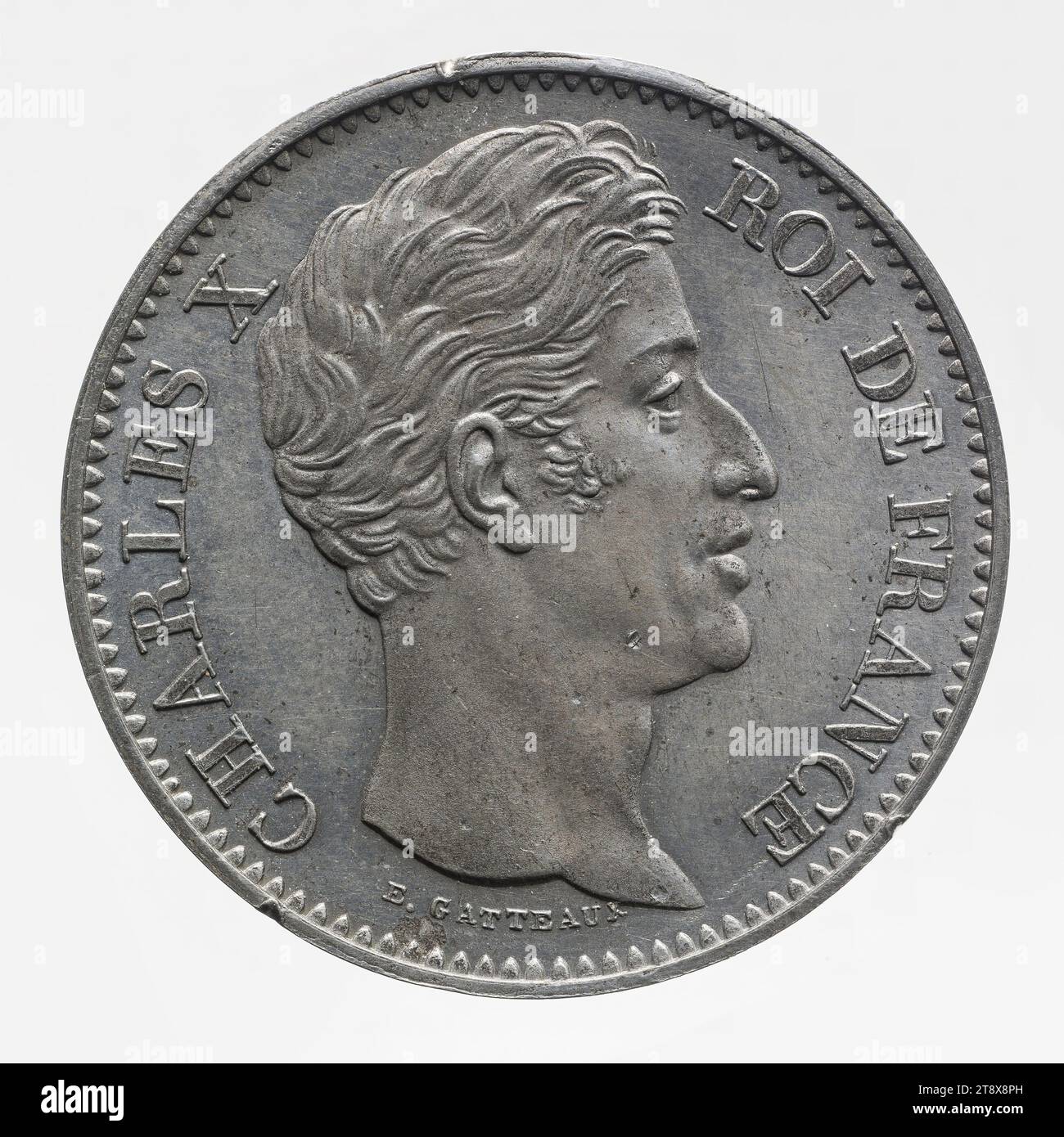 Uniface trial for the 40-franc coin of Charles X, 1824-1825, Gatteaux ...