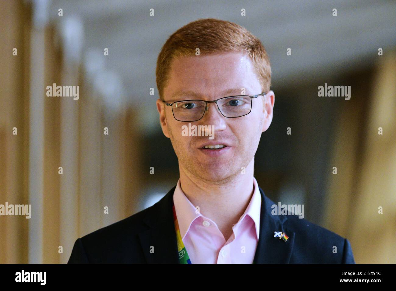Edinburgh Scotland, UK 21 November 2023. Ross Greer MSP at the Scottish ...