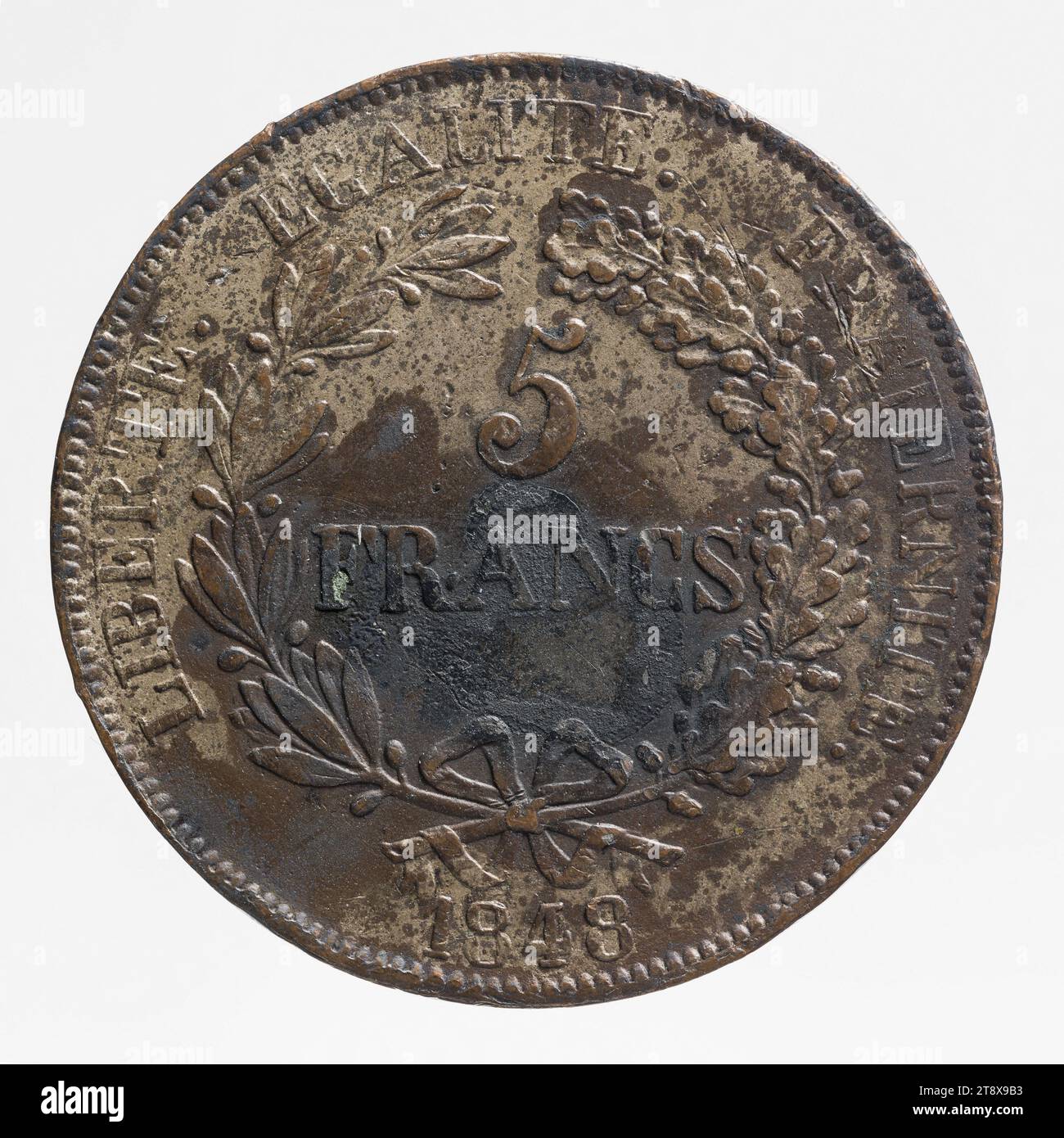 Essay for the 5 franc coin, 1848, Gayrard, L., Engraver in medals ...