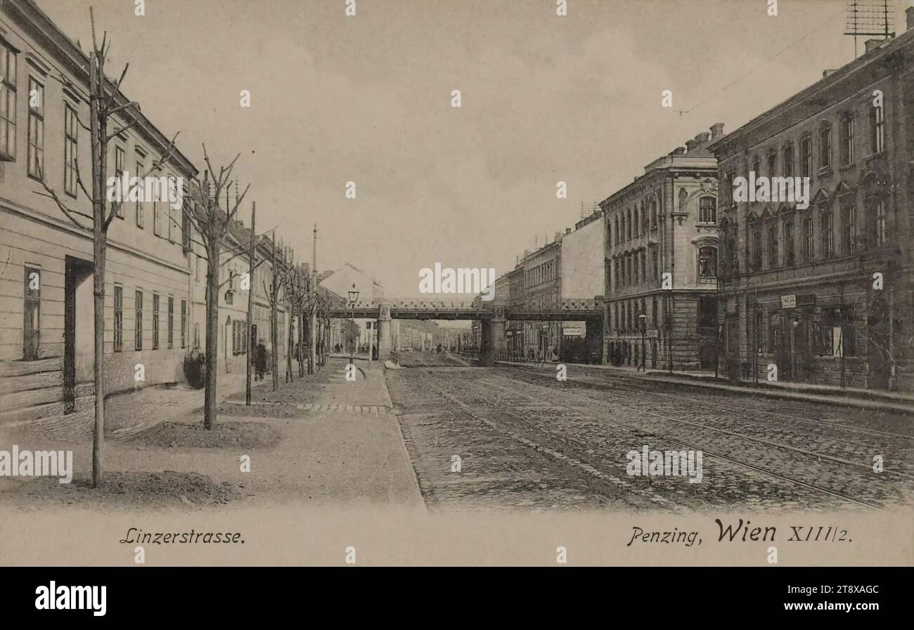 14th, Linzer Straße - view against Stadtbahnbrücke, picture postcard ...