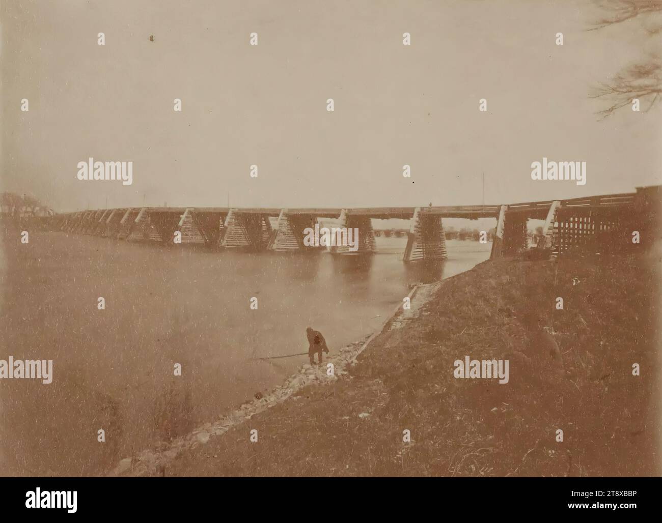 Danube River - Tabor Bridge, picture postcard, Unknown, 1899, cardboard ...