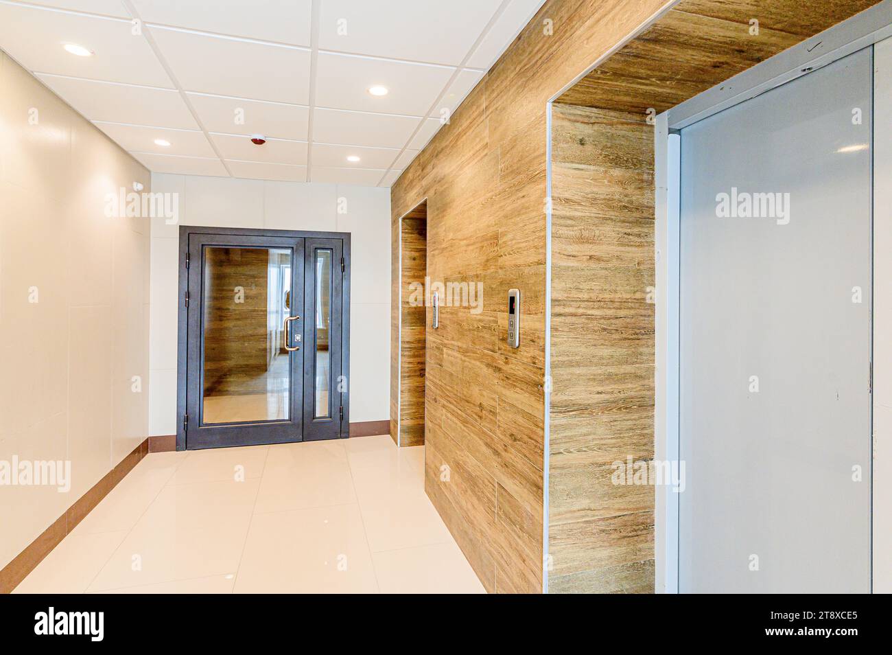 interior apartment public place, house entrance. doors, walls ...