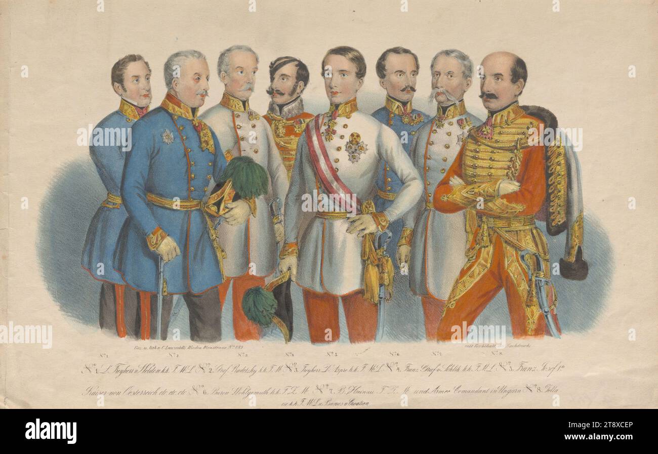 Emperor Franz Joseph I. and the generals loyal to the emperor Welden ...