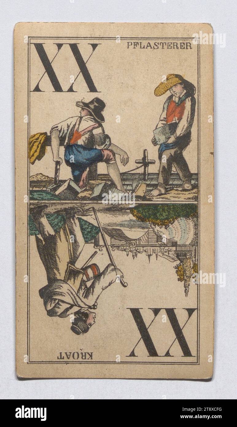 Tarock game, tw. with 'Viennese types', 'folk life' depictions - XX ...