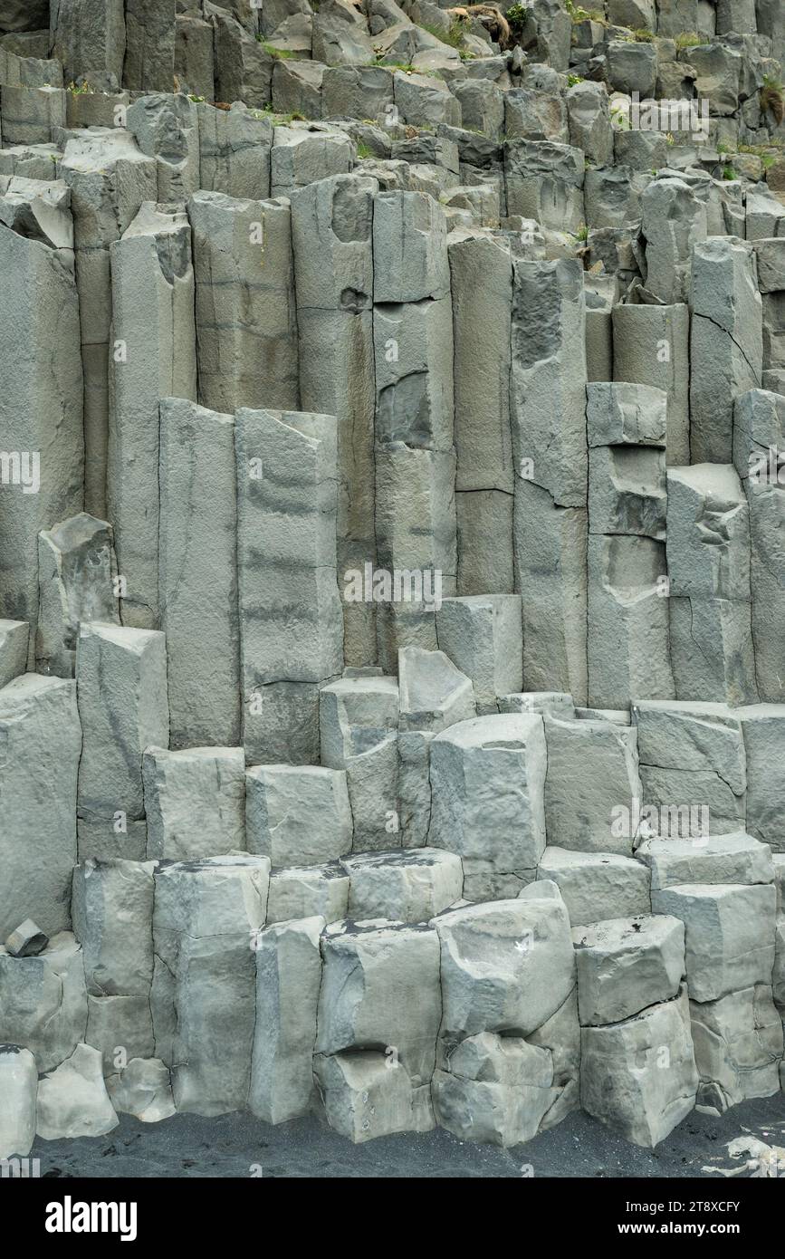 Basalt columns on the beach at Reynisfjara, Iceland Stock Photo - Alamy