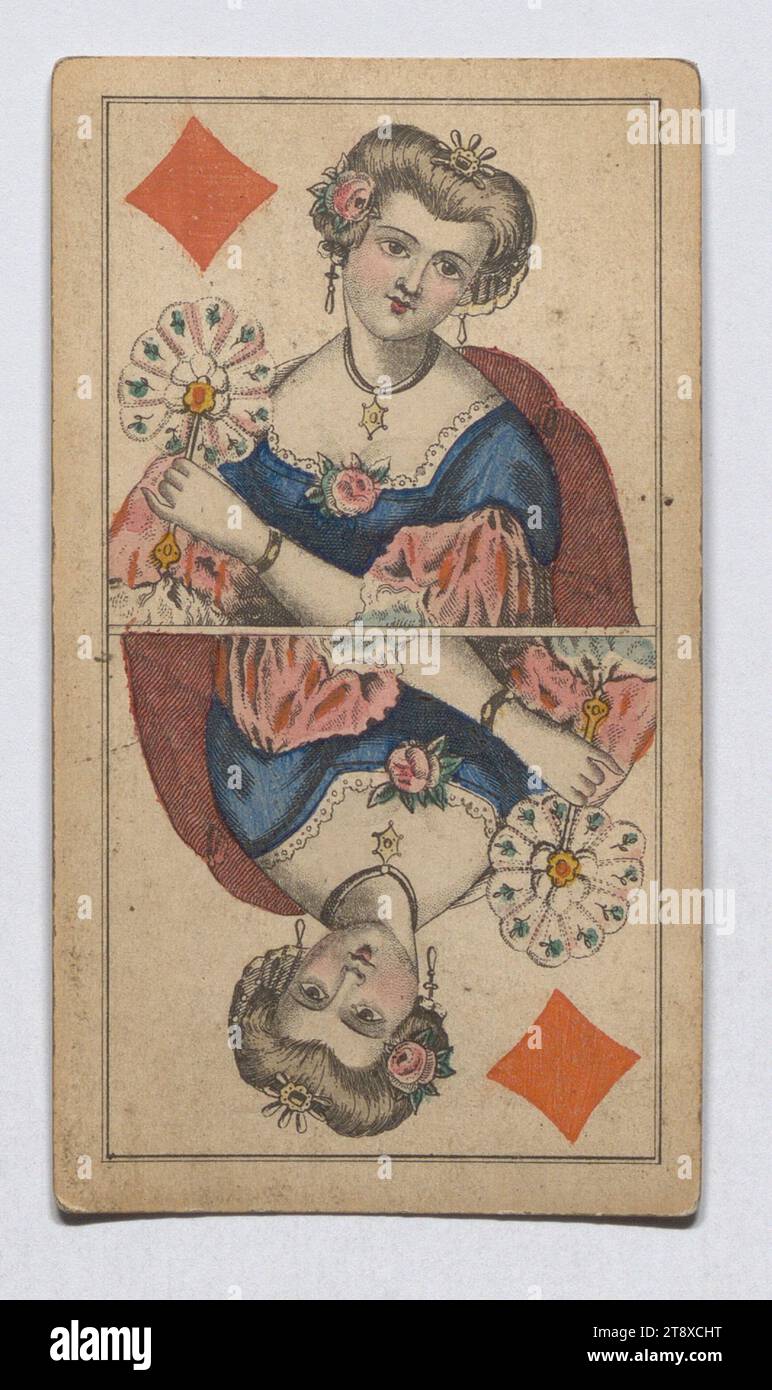 Tarot game, tw. with 'Viennese types', 'folk life' depictions - Queen ...