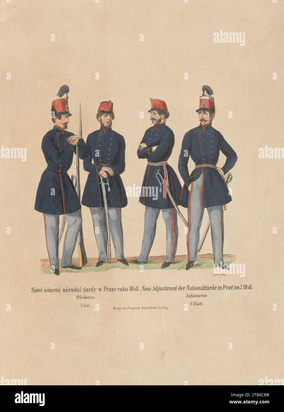 New Adjustment of the National Guard in Prague in 1848, Infantry, 1st ...