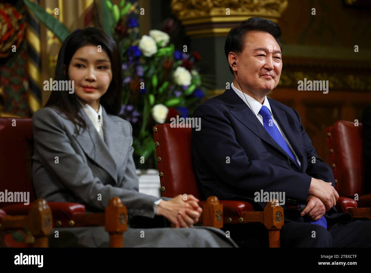 President of South Korea Yoon Suk Yeol and his wife Kim Keon Hee in the ...