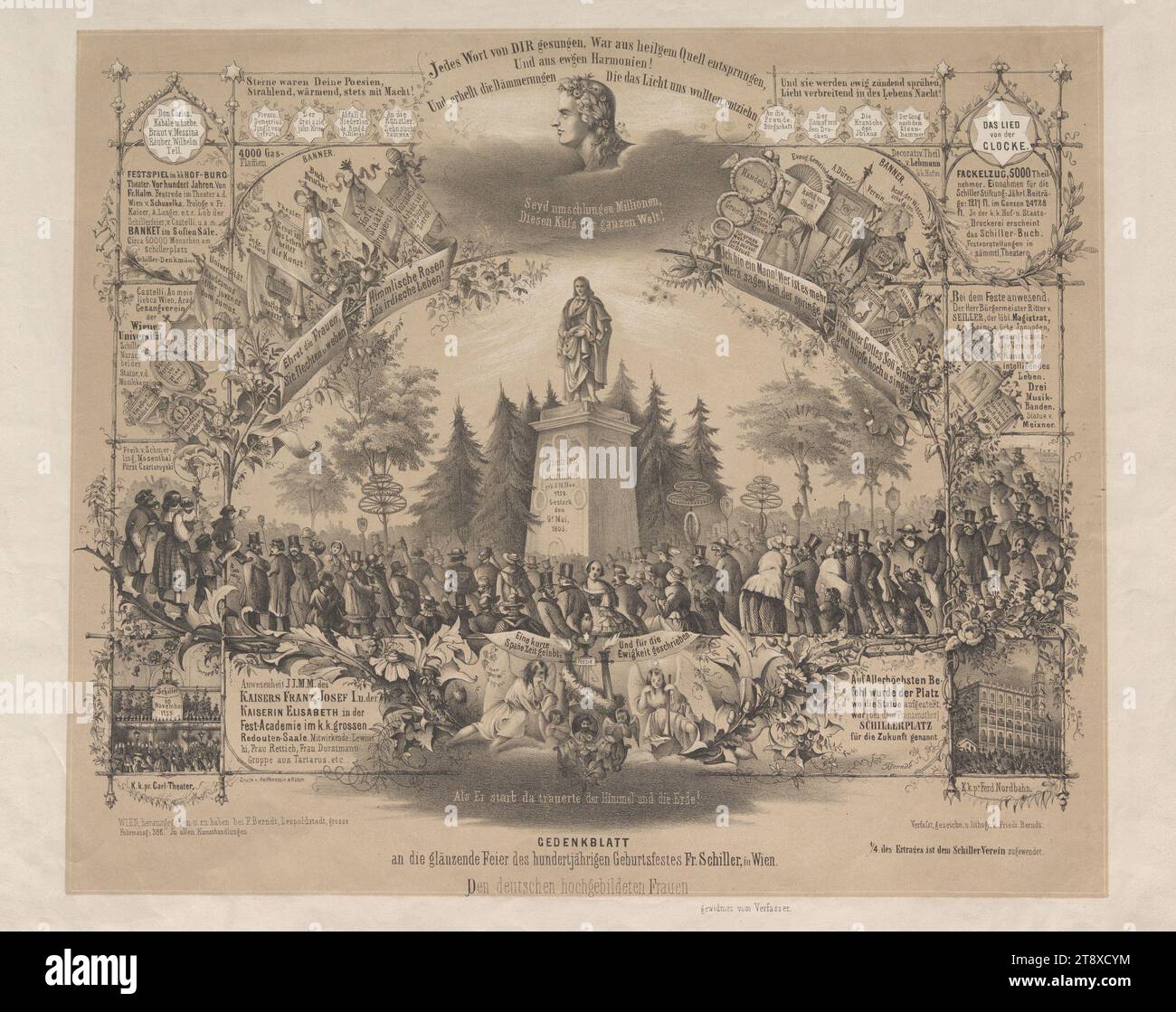 Gedenkblatt (...) des hundertjährigen Geburtsfestes Fr. Schiller ...
