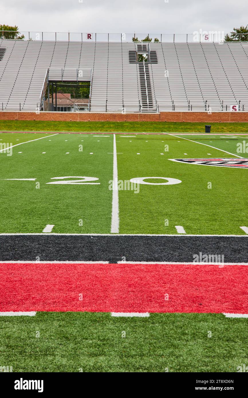 Scheumann Stadium Ball State with Cardinals team colors on football ...