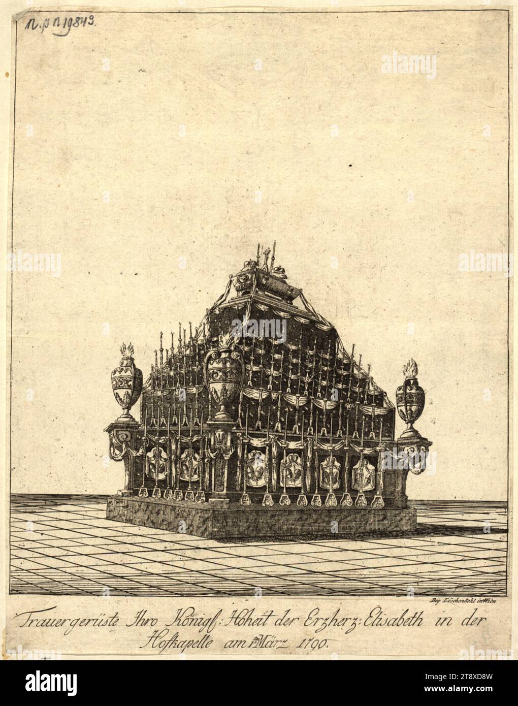 The mourning of Archduchess Elisabeth in the Court Chapel on 1. March ...