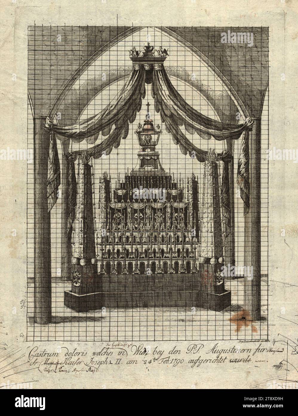 The mourning scaffold for Joseph II in the Augustinian Church, erected ...