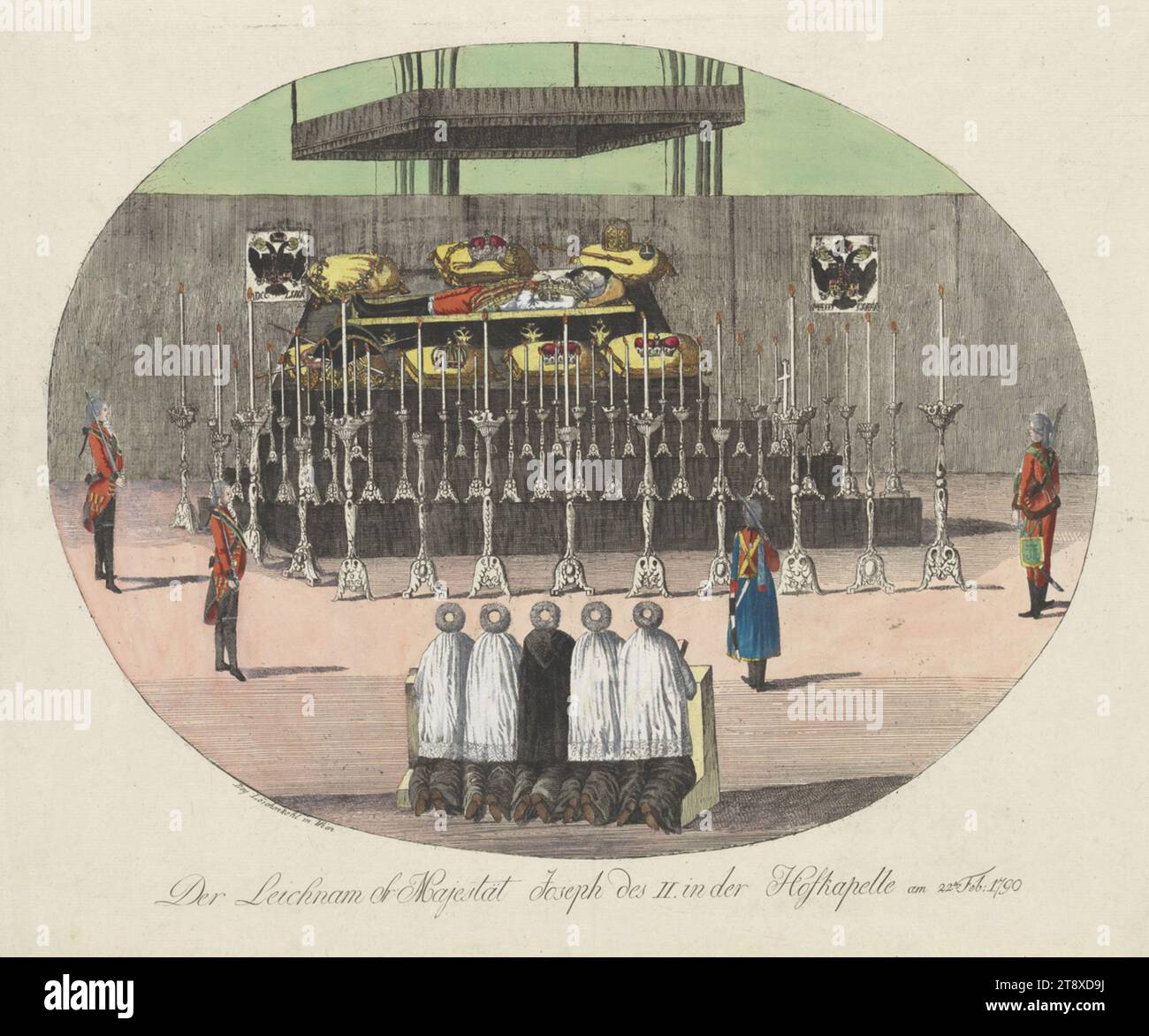 The body of Joseph II in the Court Chapel on 22. February 1790, Johann ...