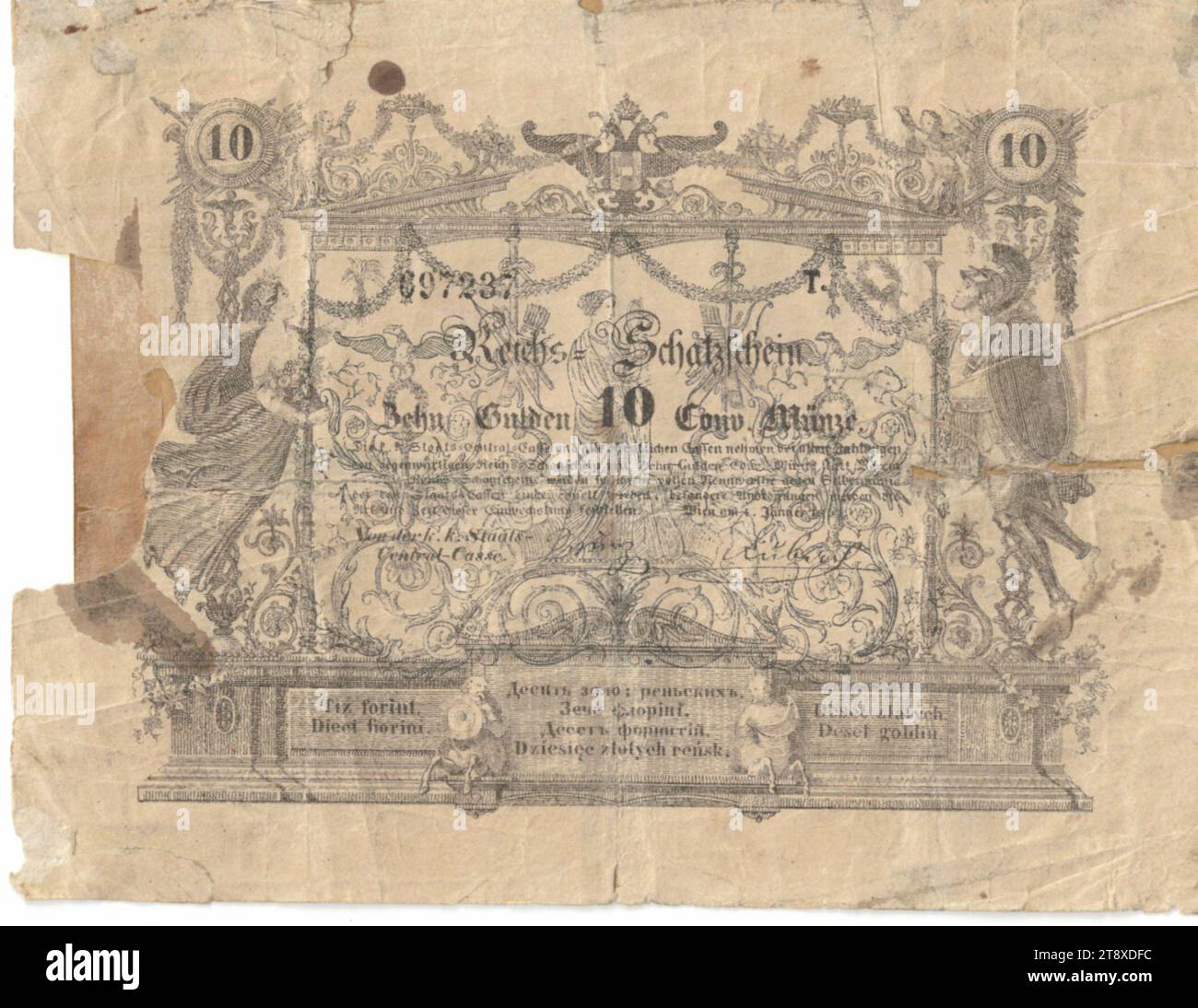 Reichs-Schatzschein, 10 Gulden, K. K. Staats-Central-Casse, mint ...