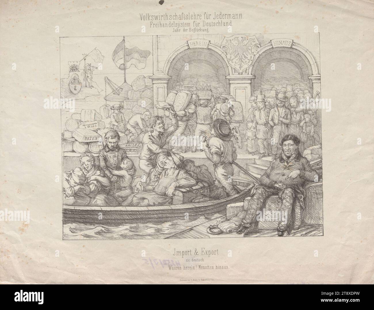 Volkswirthschaftslehre für Jedermann, (...)' (caricature), Carl Knatz ...