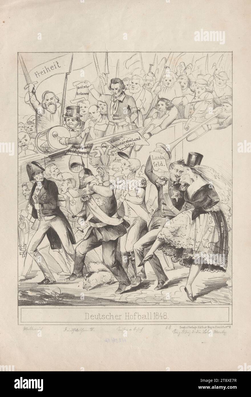 German Court Ball 1848.' (Caricature of the 1848 Revolution: Metternich ...