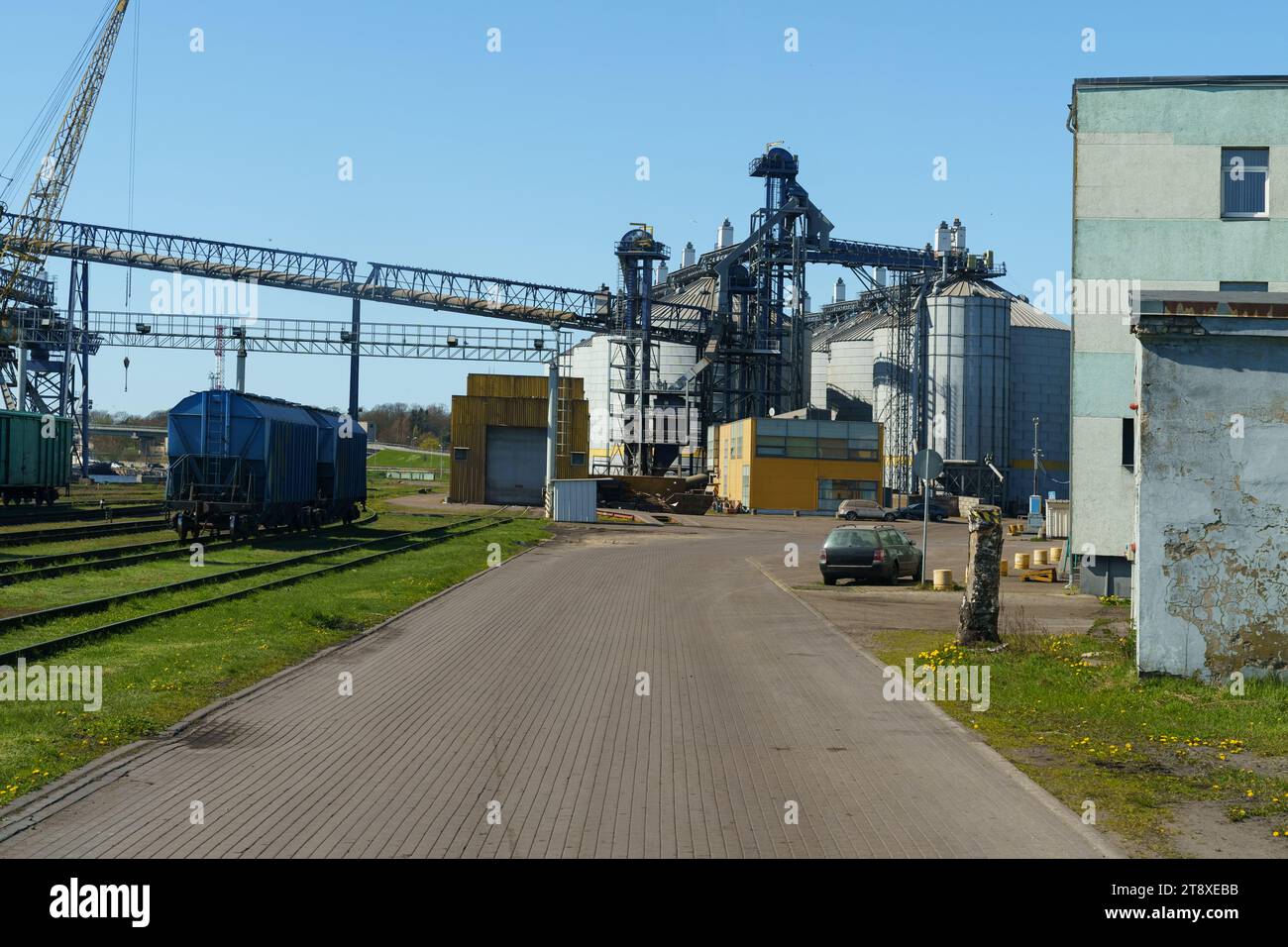Grain terminal in the seaport. Logistics concept Stock Photo - Alamy