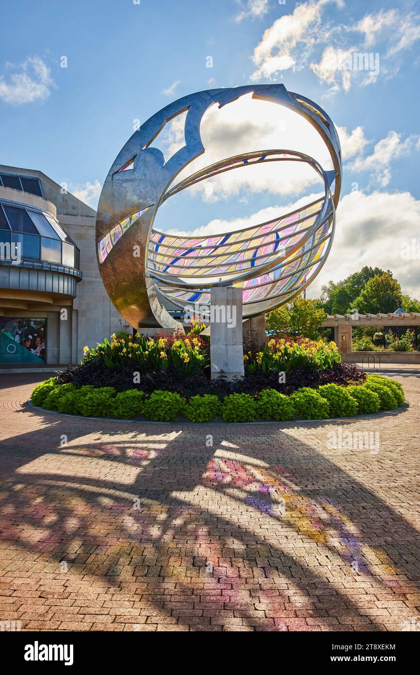 Minnetrista Museum and Gardens sculpture with stained glass rainbow ...