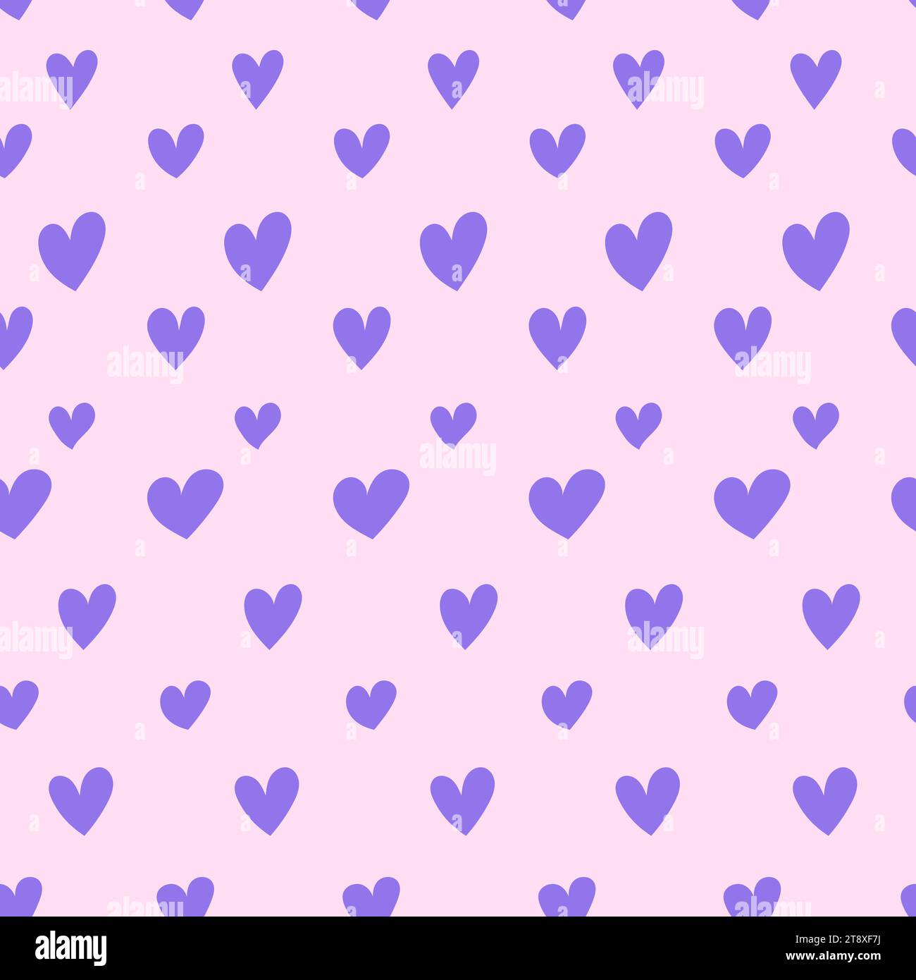Violet heart seamless pattern in flat style. Cute vector illustration ...