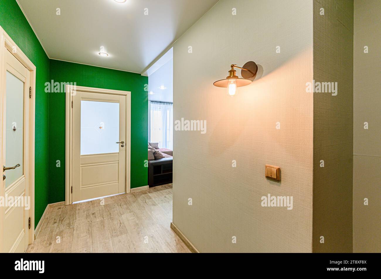interior apartment corridor, hallway, doors Stock Photo - Alamy