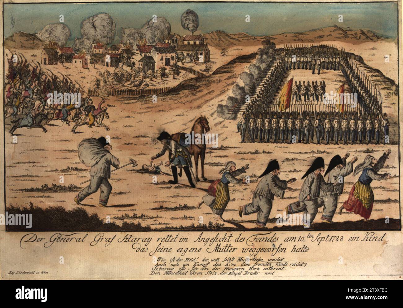 General Count Sztaray rescues a child left by his mother in the face of ...