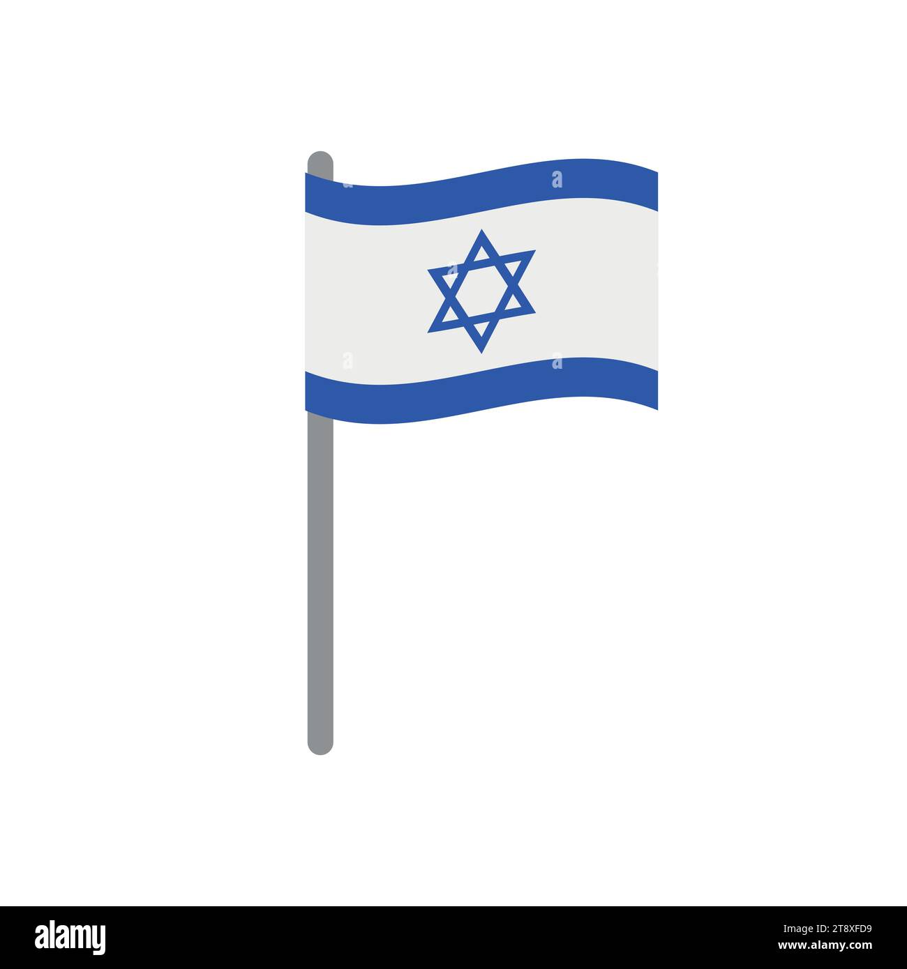 Vector flat Israel flag isolated on white background Stock Vector Image ...