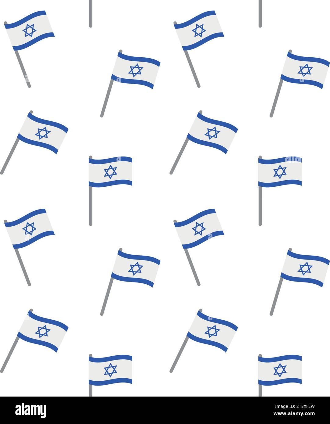 Vector seamless pattern of flat Israel flag isolated on white ...