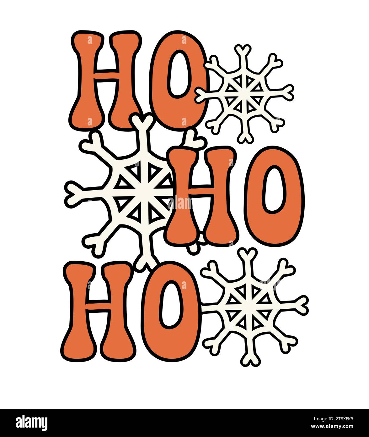 Vector groovy Christmas Santa ho ho ho lettering isolated on white ...