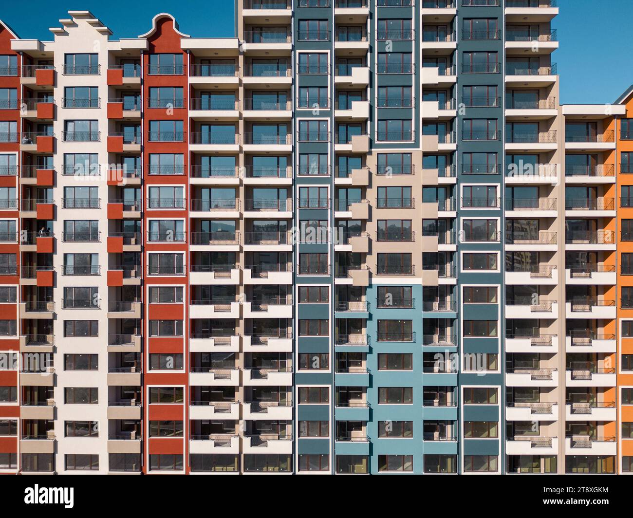facade of a newly built residential building with bright colors Stock ...