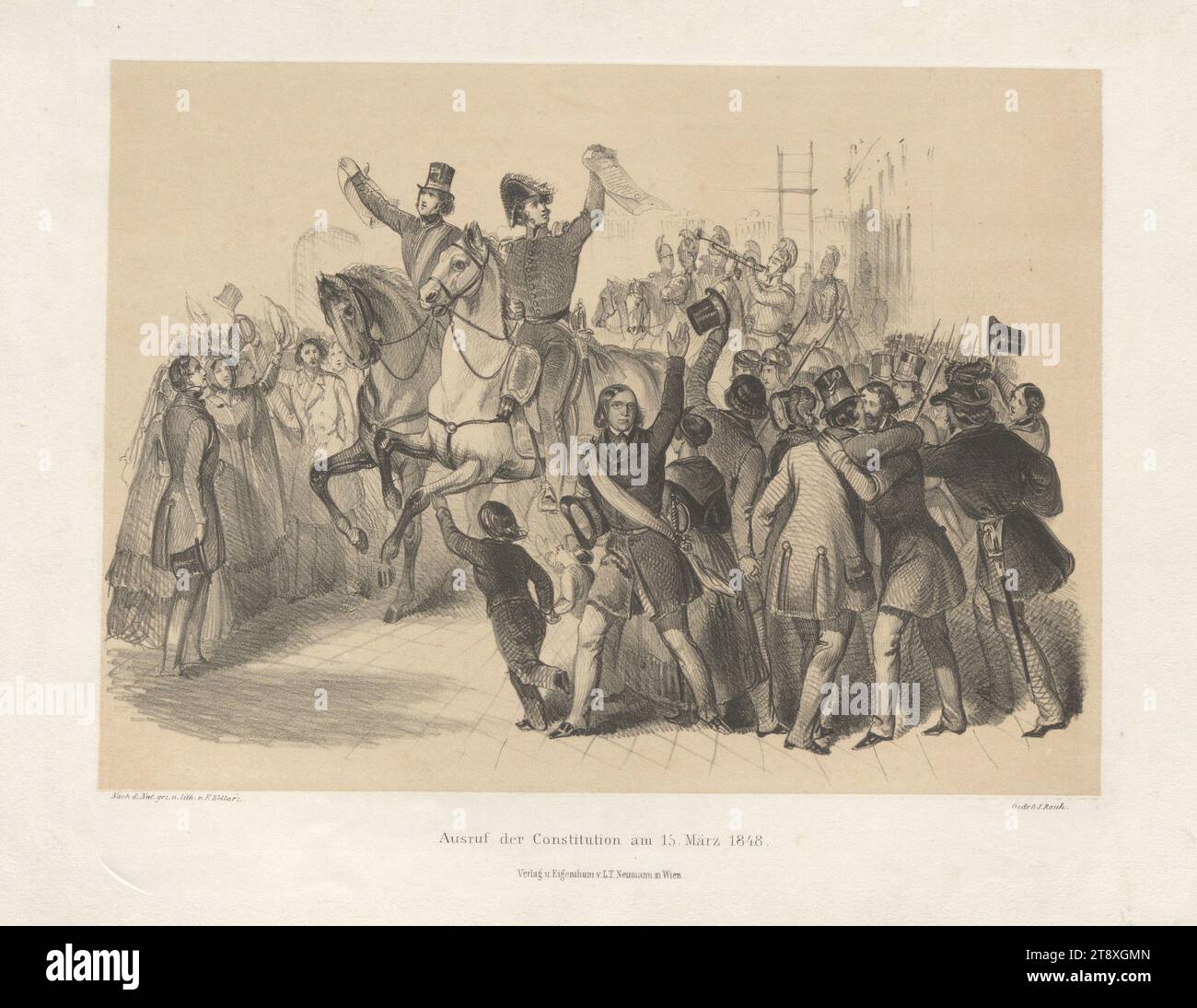 Proclamation of the Constitution on 15. March 1848.', Franz Kollarz ...