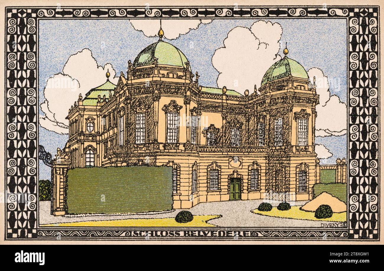 Postcard of Wiener Werkstätte No. 317: Belvedere Palace, Josef (József ...