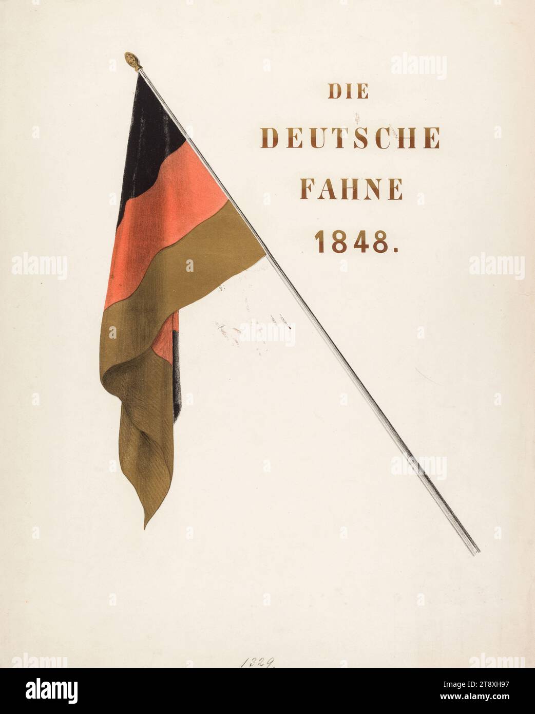 THE, GERMAN, FLAG, 1848.' (Illustration of a black-red-gold flag ...